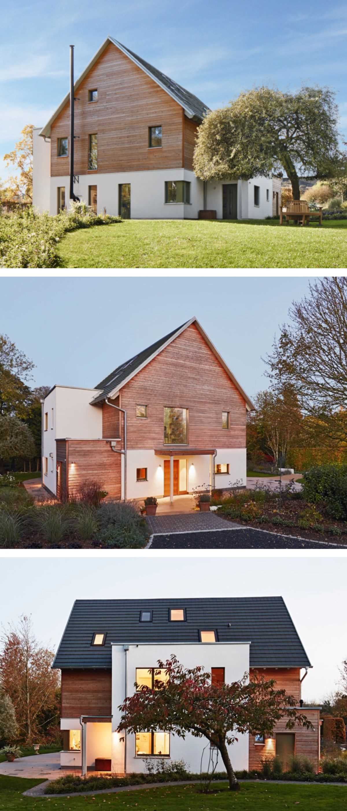 Haus Mit Holzfassade Und Putz